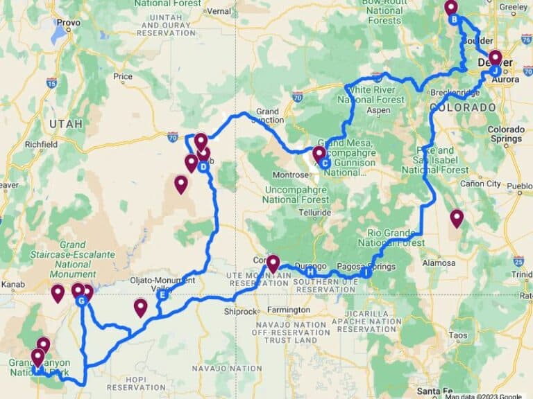 Denver to Grand Canyon Road Trip Itinerary 2025